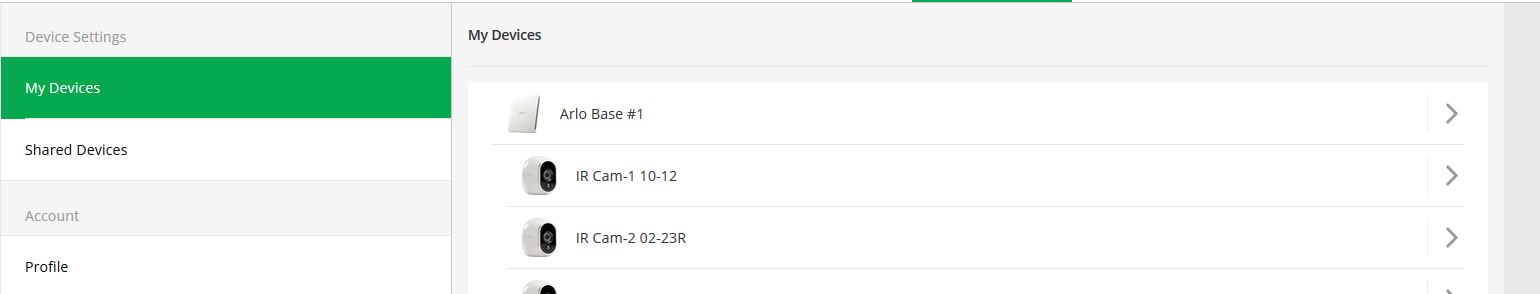 Modes only shows "base station" under devices - Arlo Community