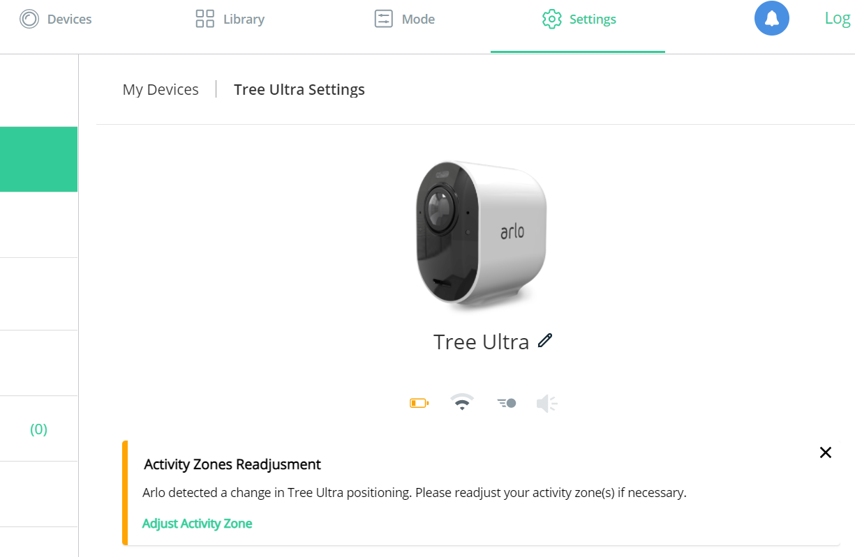 Orange dot on settings icon? - Arlo Community