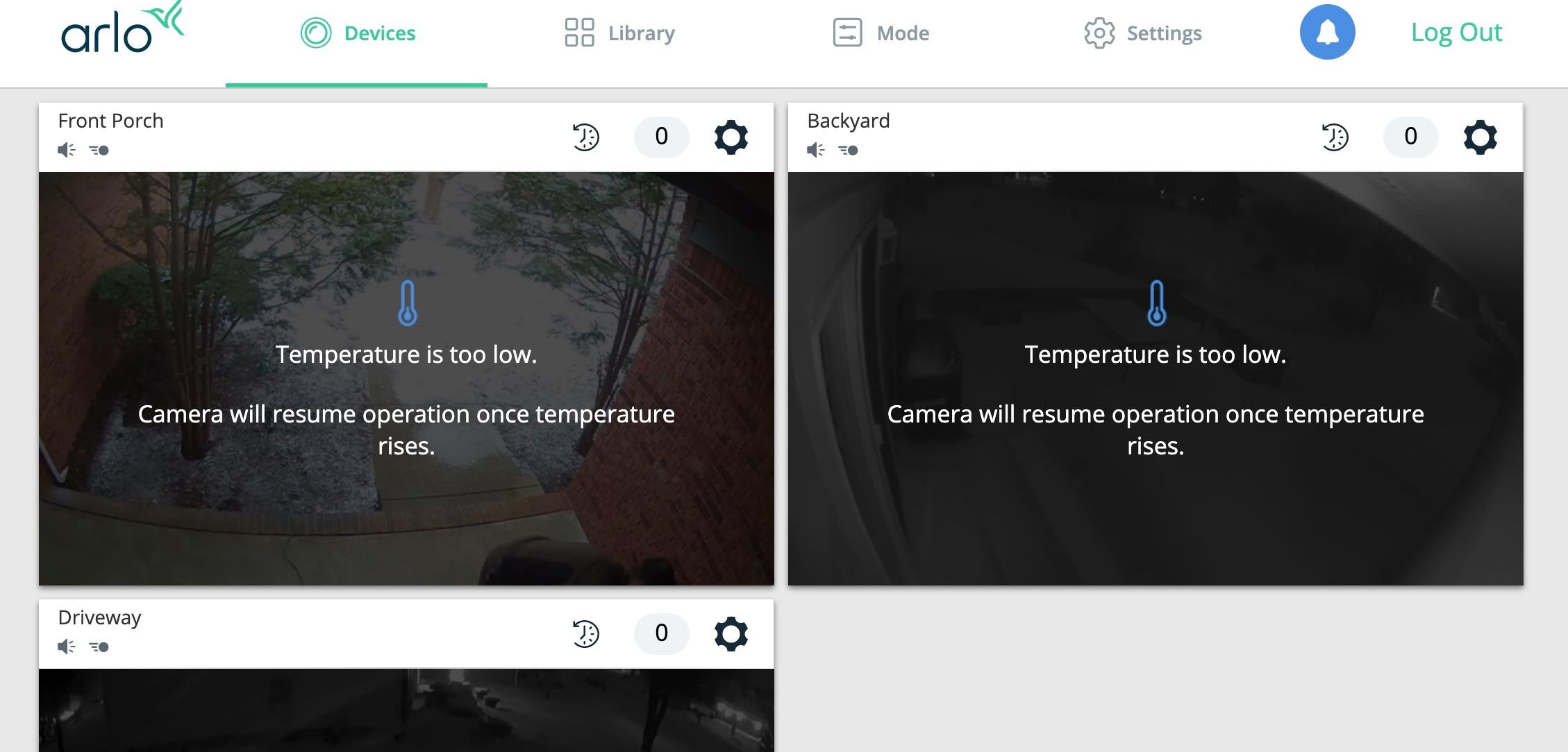 Arlo Secure App versus Web Page cold weather - Arlo Community