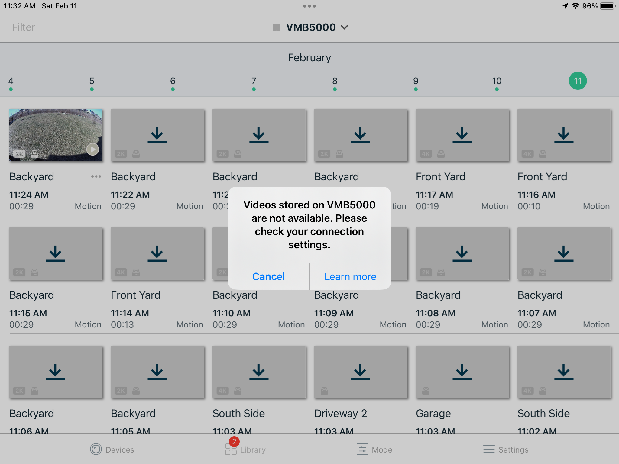 Local storage error msg - Arlo Community