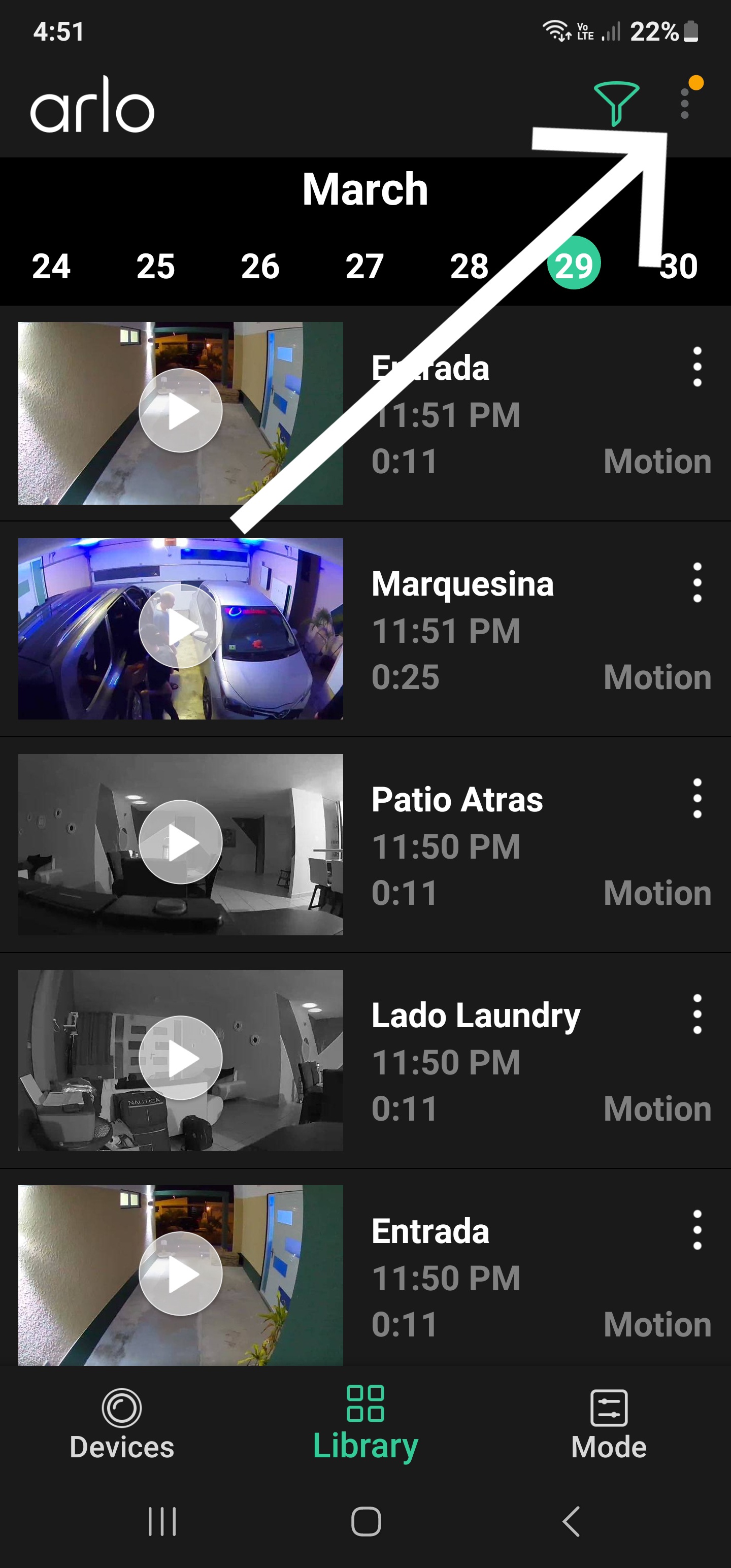 Dots in the hamburger menu - Arlo Community