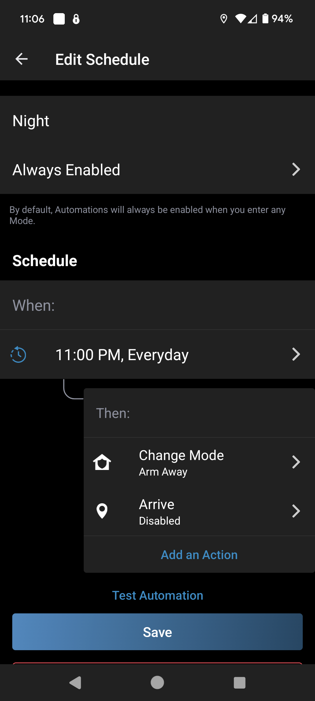 Disarm at a specific time when in Home mode - Arlo Community
