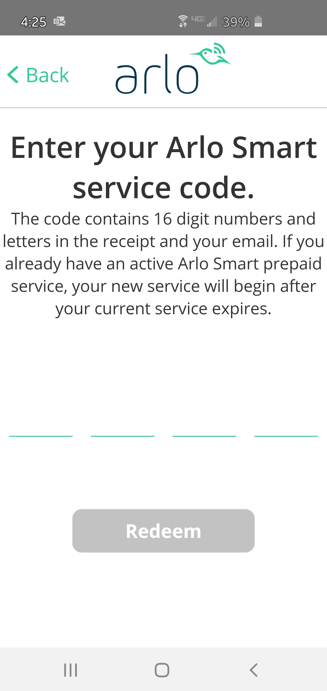 Solved: Smart service code - Arlo Community