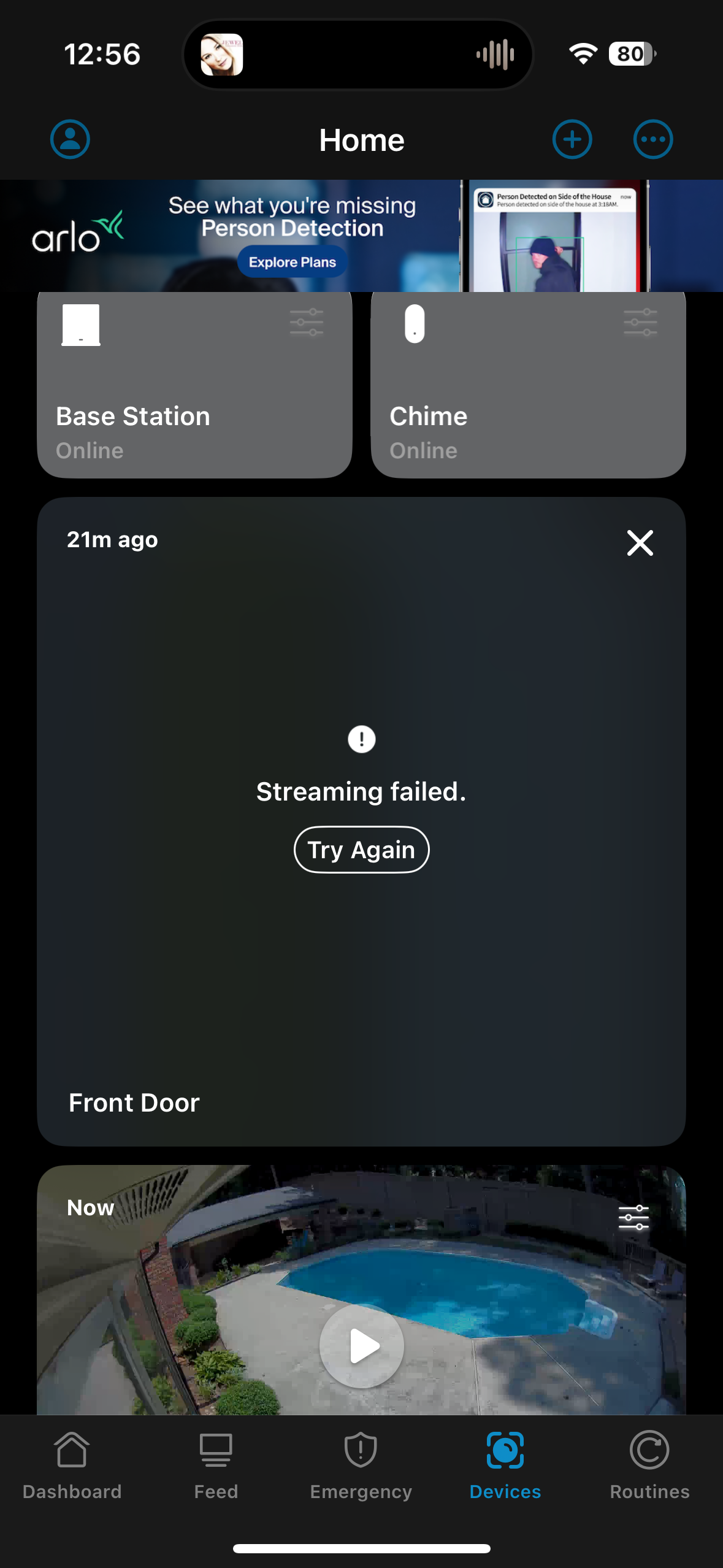 Solved: Device is unreachable ( not offline) - Arlo Community